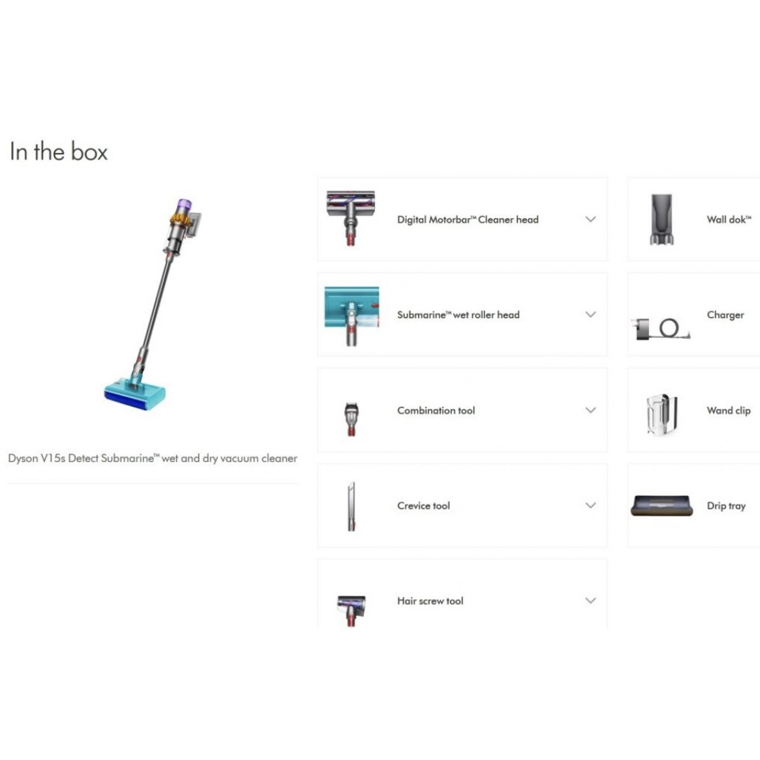Купить Dyson V15s Detect Submarine Complete цена Беспроводного пылесоса ...